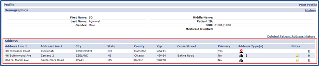 Patient Multiple Address for Linked Contract Patients