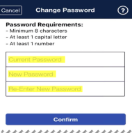 Mobile App Password Reset