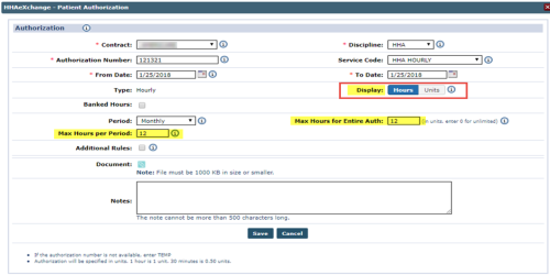 Entering Authorizations