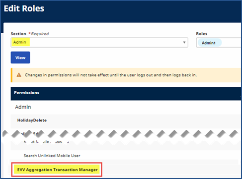 EVV Aggregation Transaction Manager
