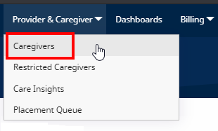 Viewing Caregiver Info